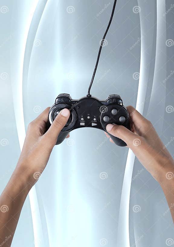 Hands Holding Gaming Controller Stock Photo - Image of electronic ...