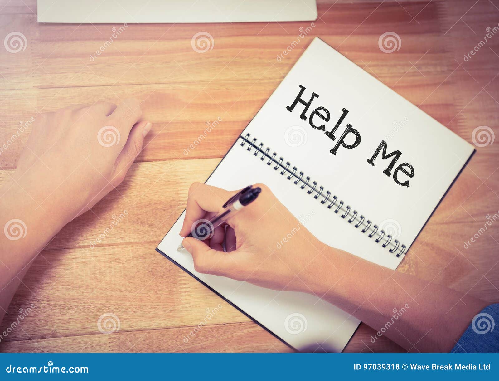 Help Me Text Written on Notepad Page Stock Photo - Image of person ...
