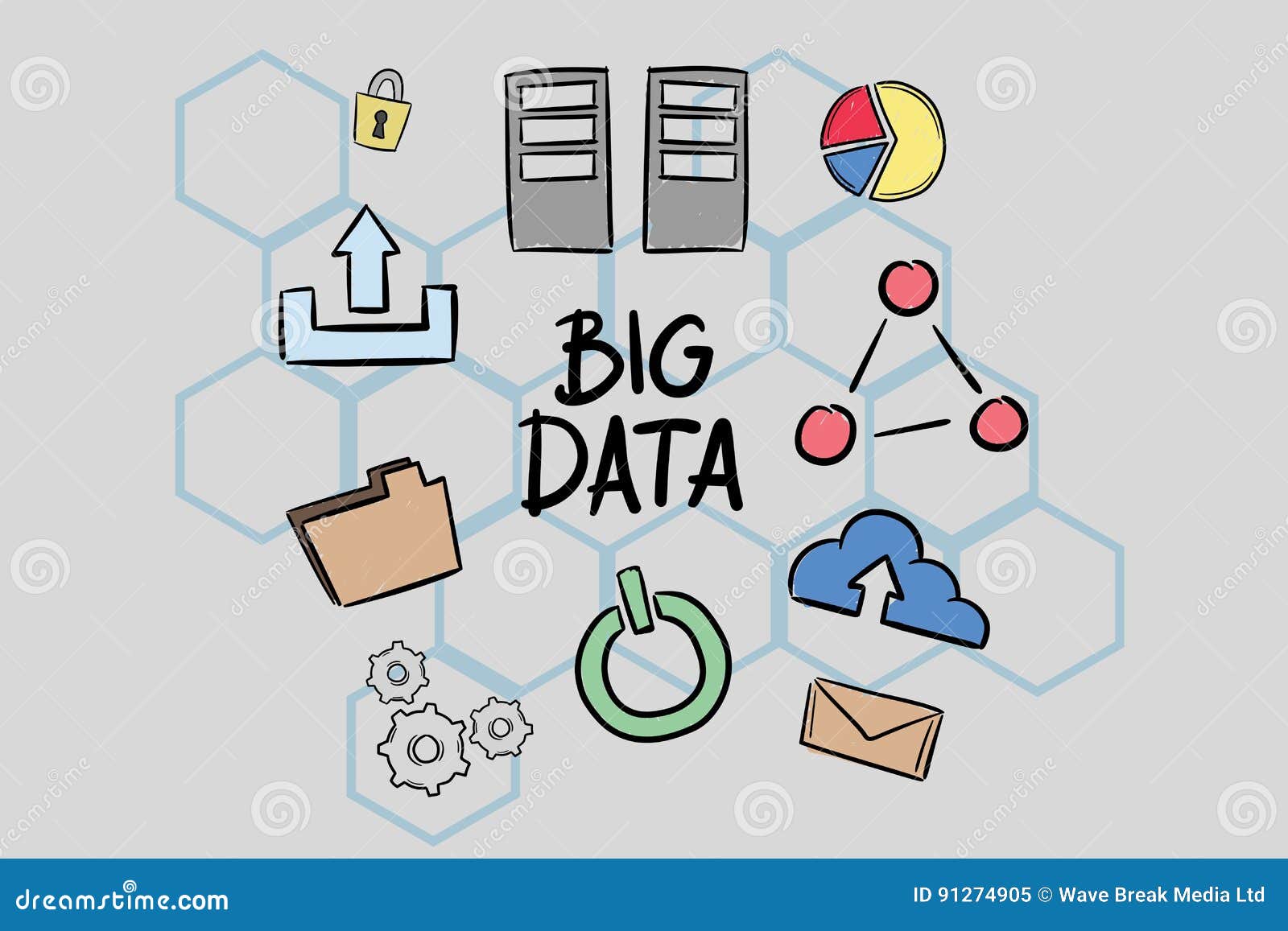 Digital Composite Image of Big Data Text Surrounded by Icons Stock ...