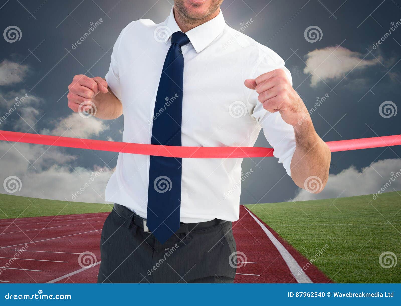 Digital Composite Image of a Businessman Winning the Race Stock Photo ...