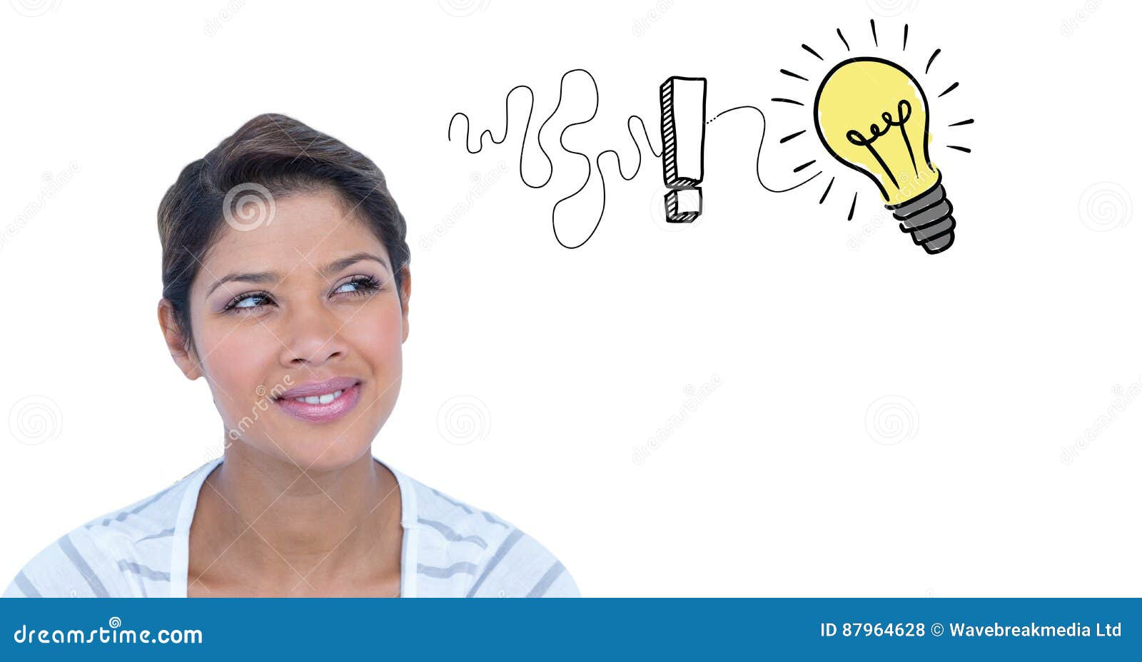 Digital Composite Image of Businesswoman Getting and Idea Stock Photo ...