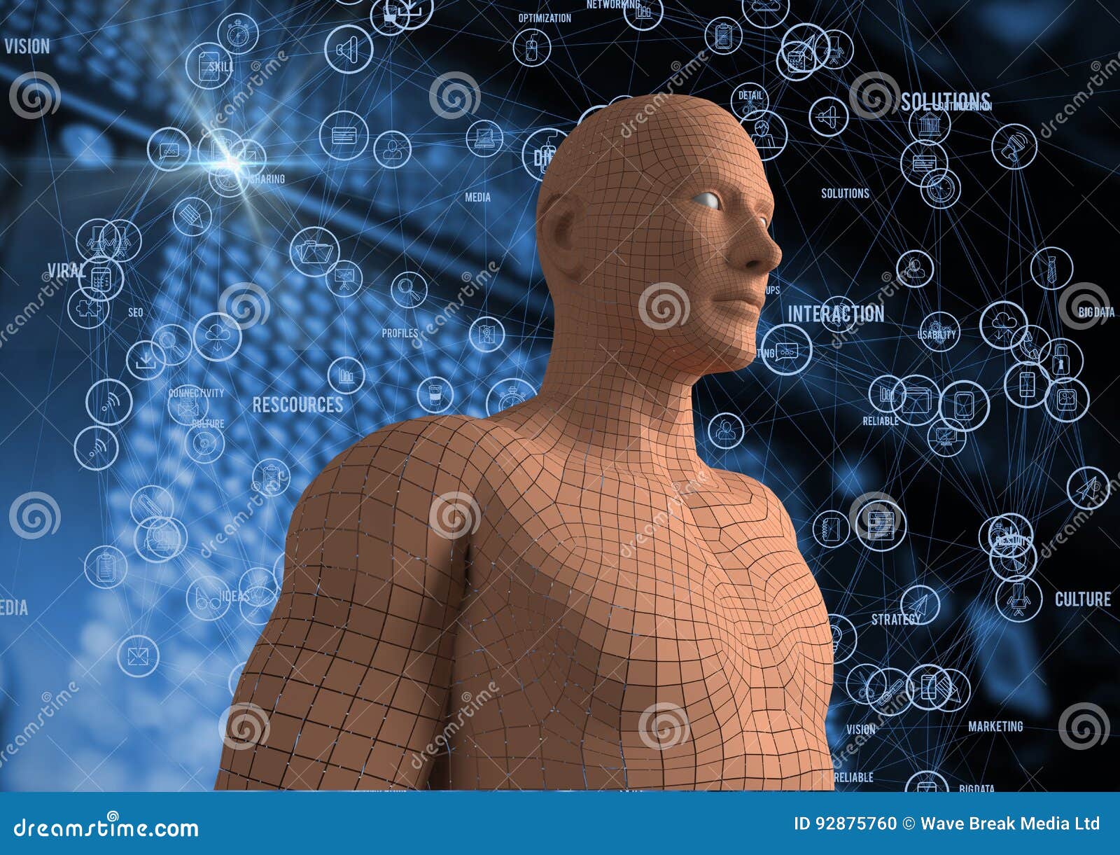 Digital Composite Image of 3d Human Figure Stock Illustration ...