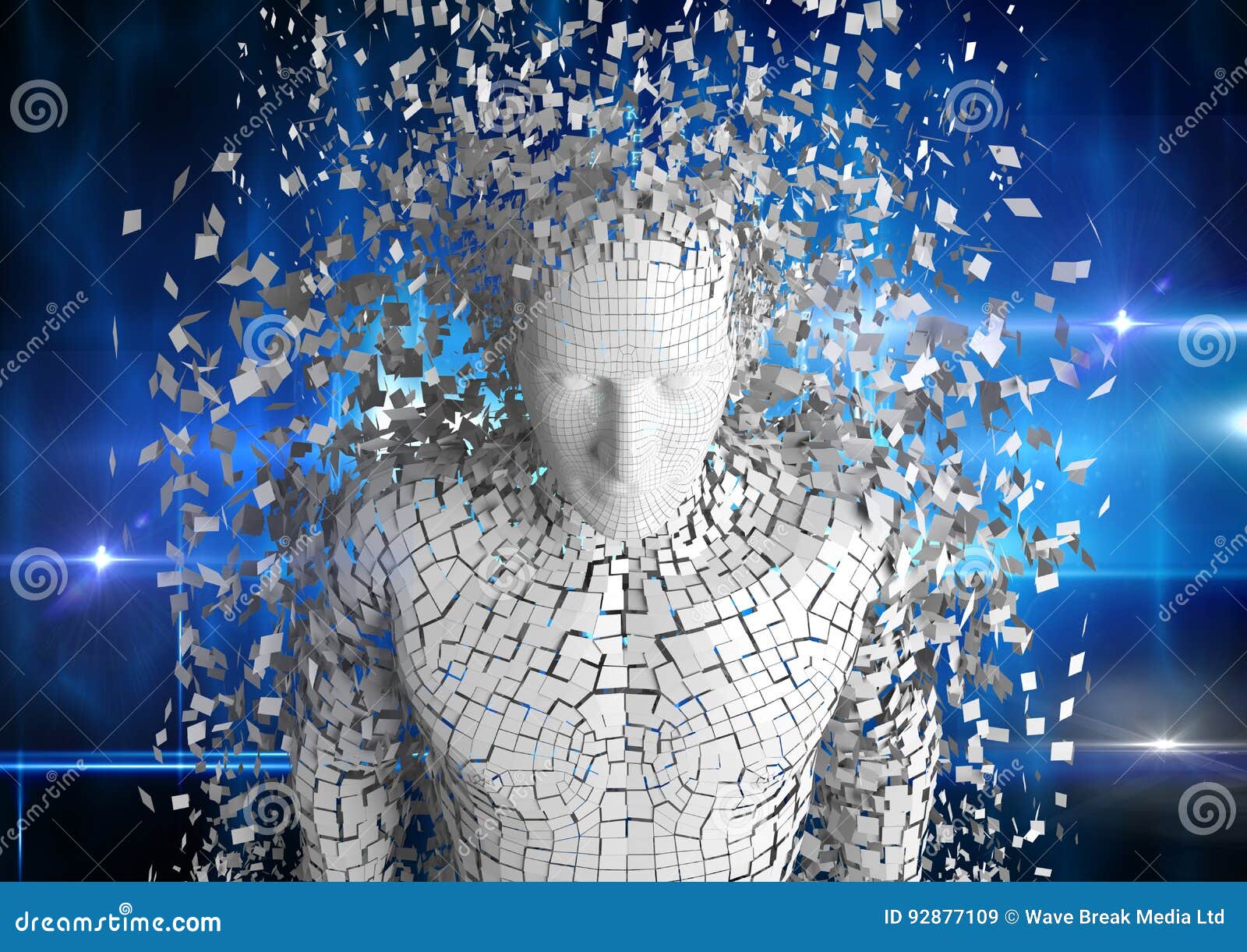 Digital Composite Image of 3d Person Stock Image - Image of light ...