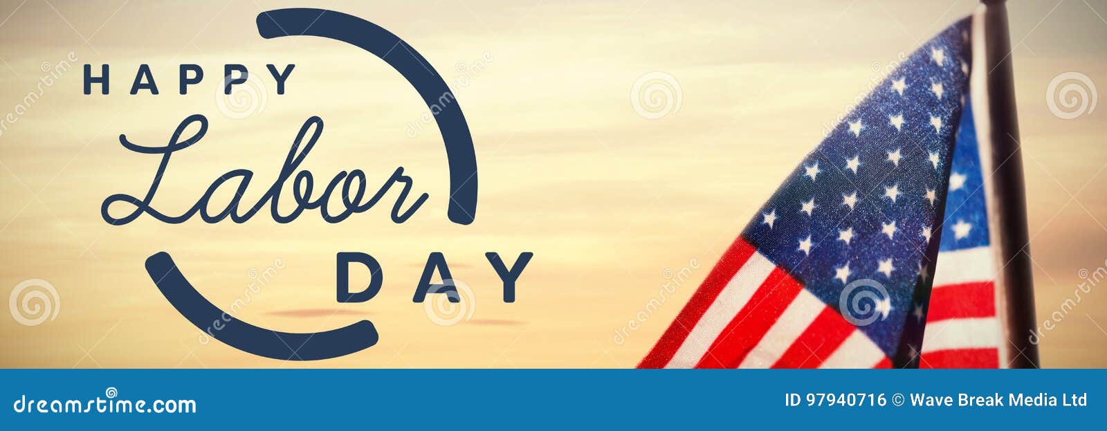 Composite Image of Digital Composite Image of Happy Labor Day Text with ...