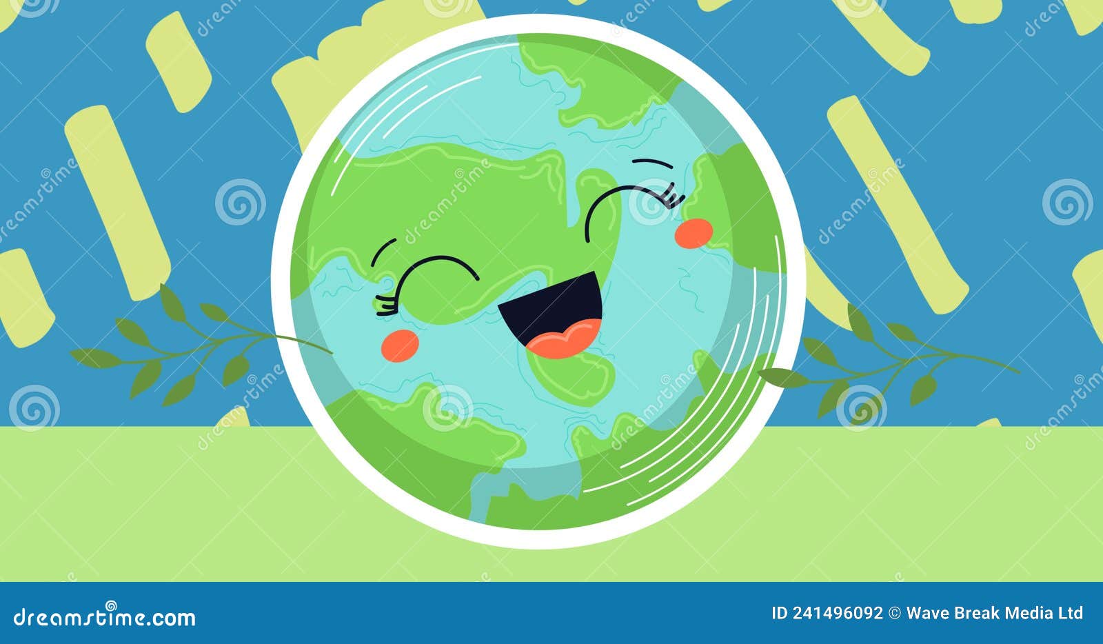 Digital Composite Image Happy Planet Earth Sphere Laughing Against ...