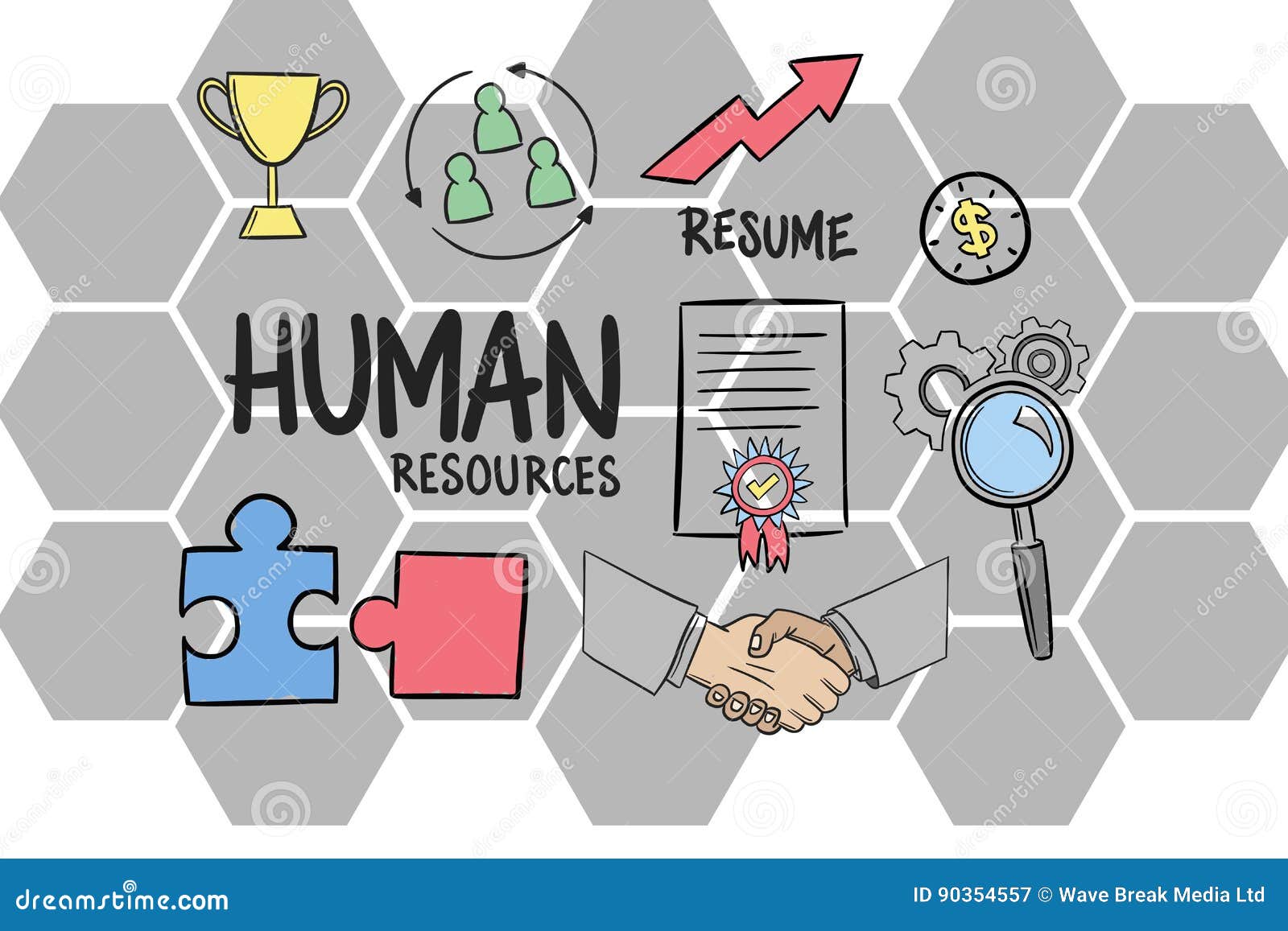 Digital Composite Image of Human Resources Sign with Icons Stock ...