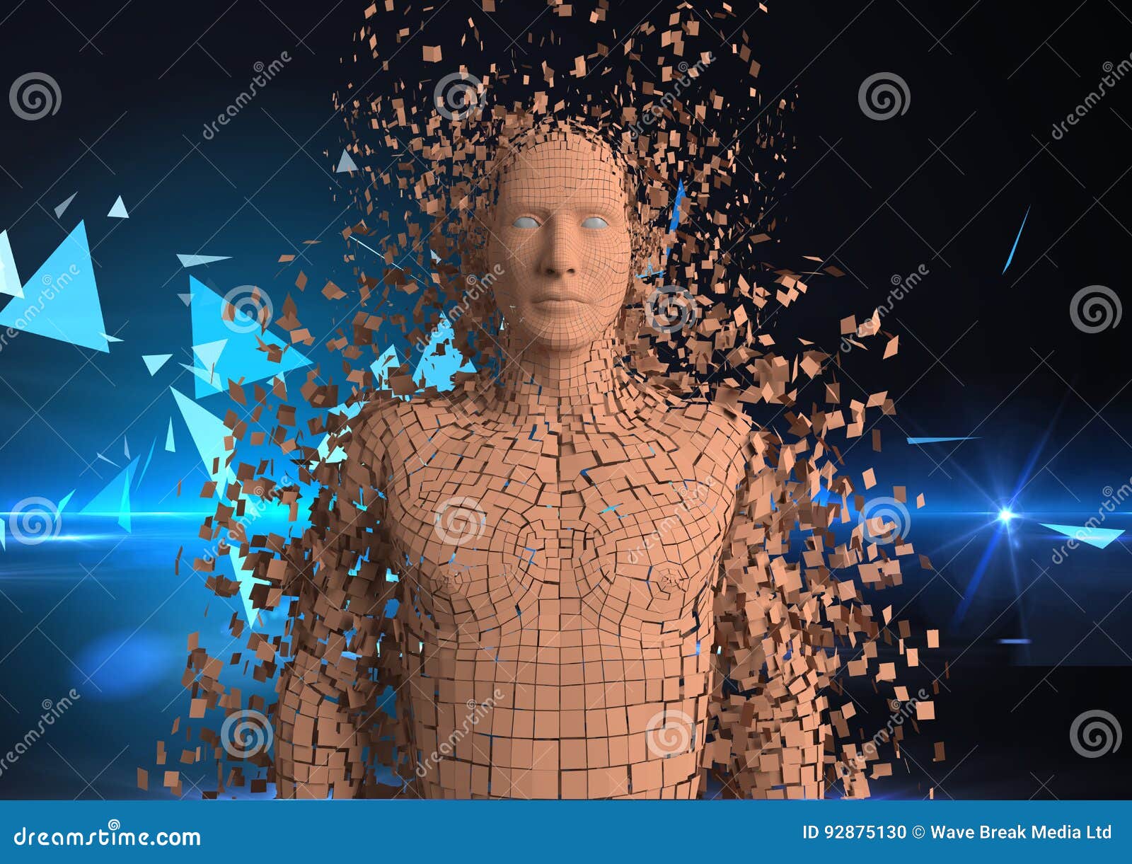 Digital Composite Image of Human Scattering Over Abstract Background ...