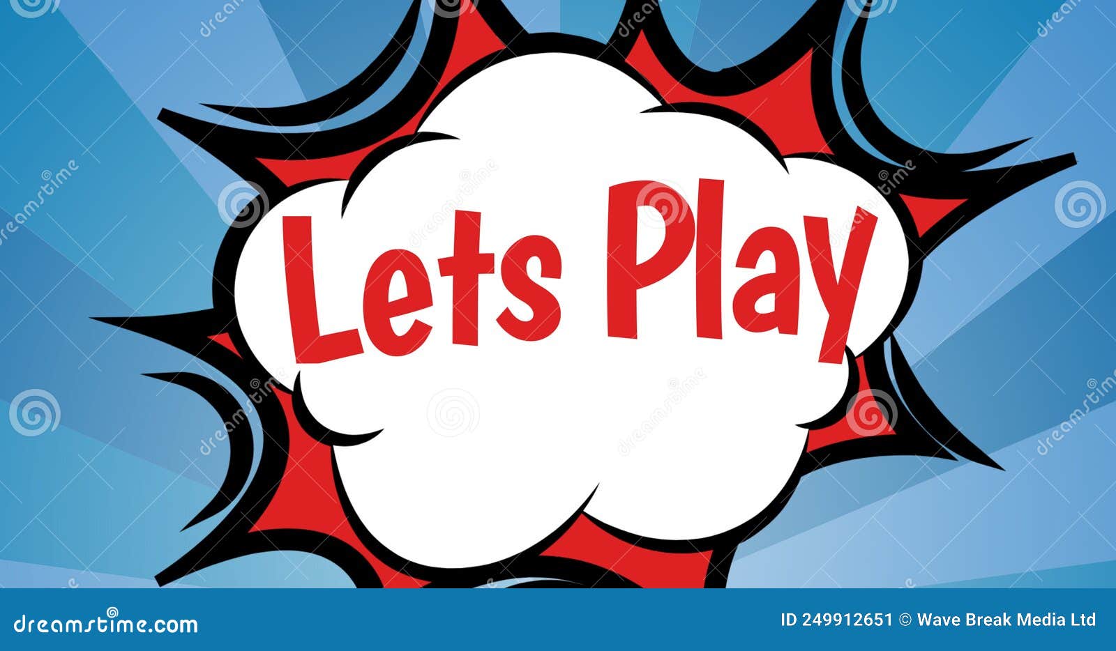 Digital Composite Image of Lets Play Text Over Explosion Illustration ...