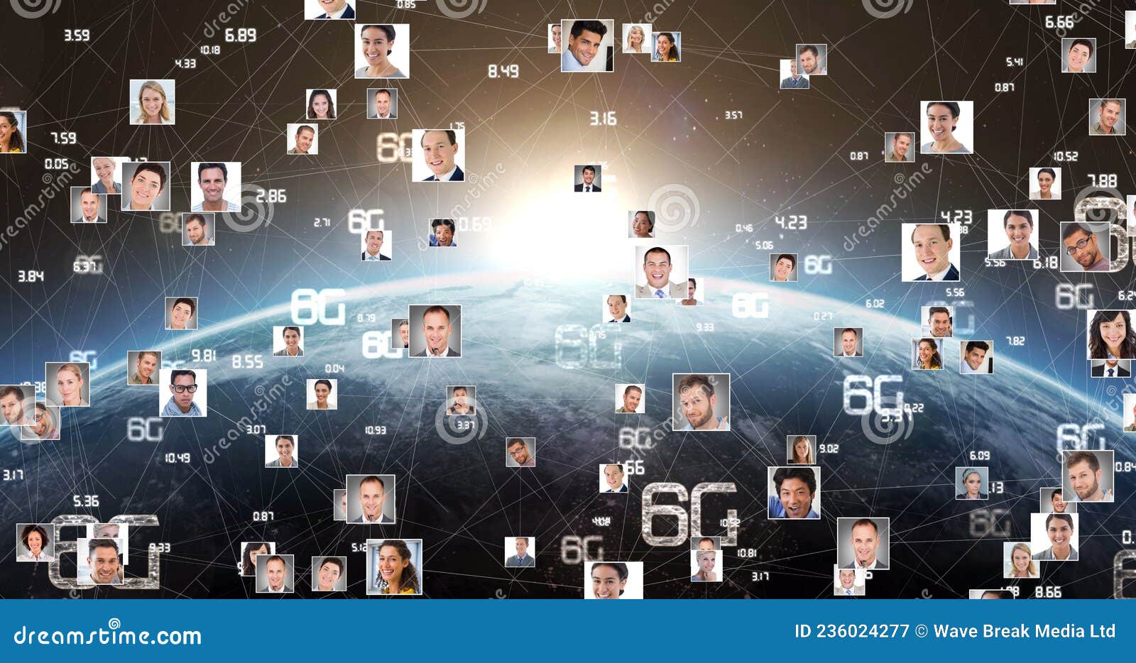 Digital Composite Image of Multiracial Men and Women with Global ...