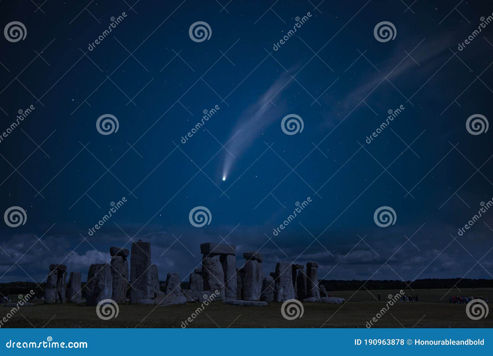 Digital Composite Image of Neowise Comet Over Stonehenge in England ...