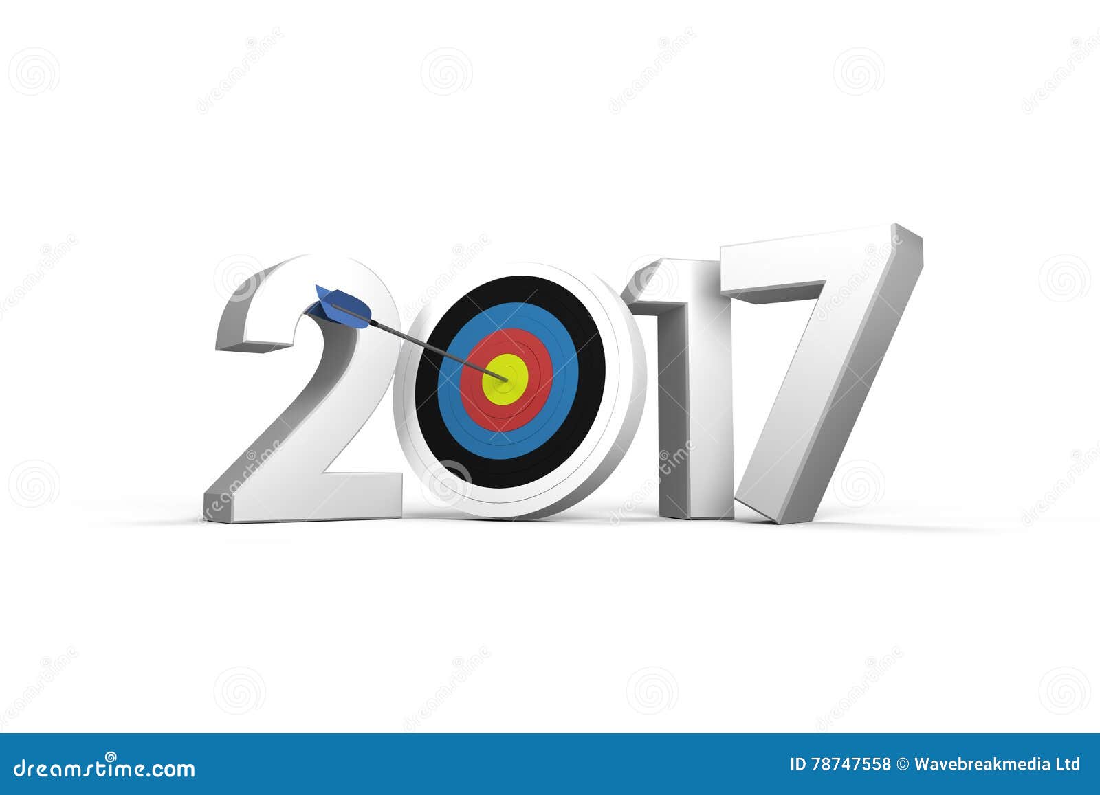 Digital Composite Image of Number with Sports Target Stock Illustration ...