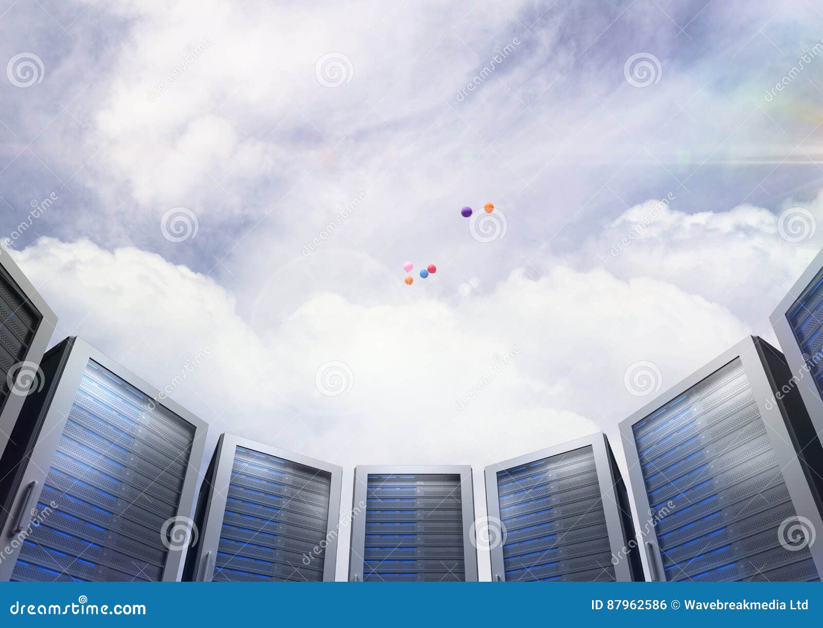 Digital Composite Image of Server Towers Stock Photo - Image of dull ...