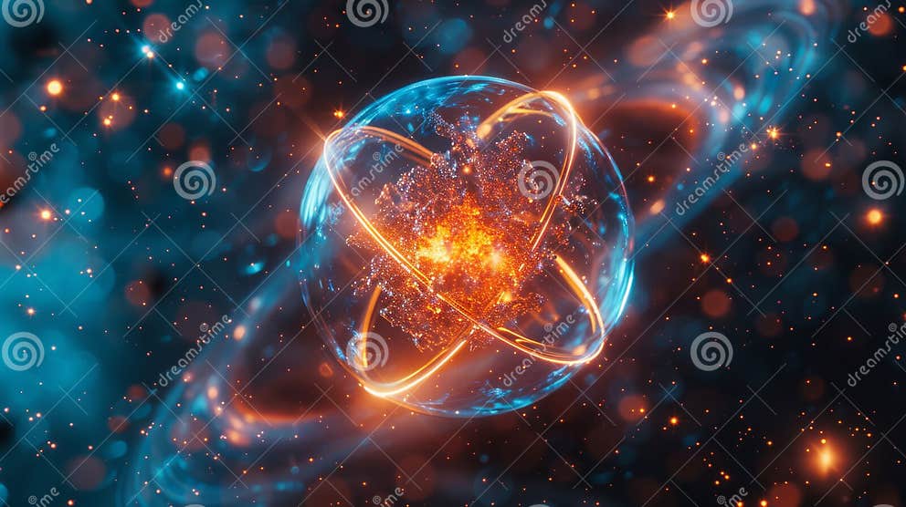 Digital Composite Image of a Vibrant Abstract Quantum Realm with an ...