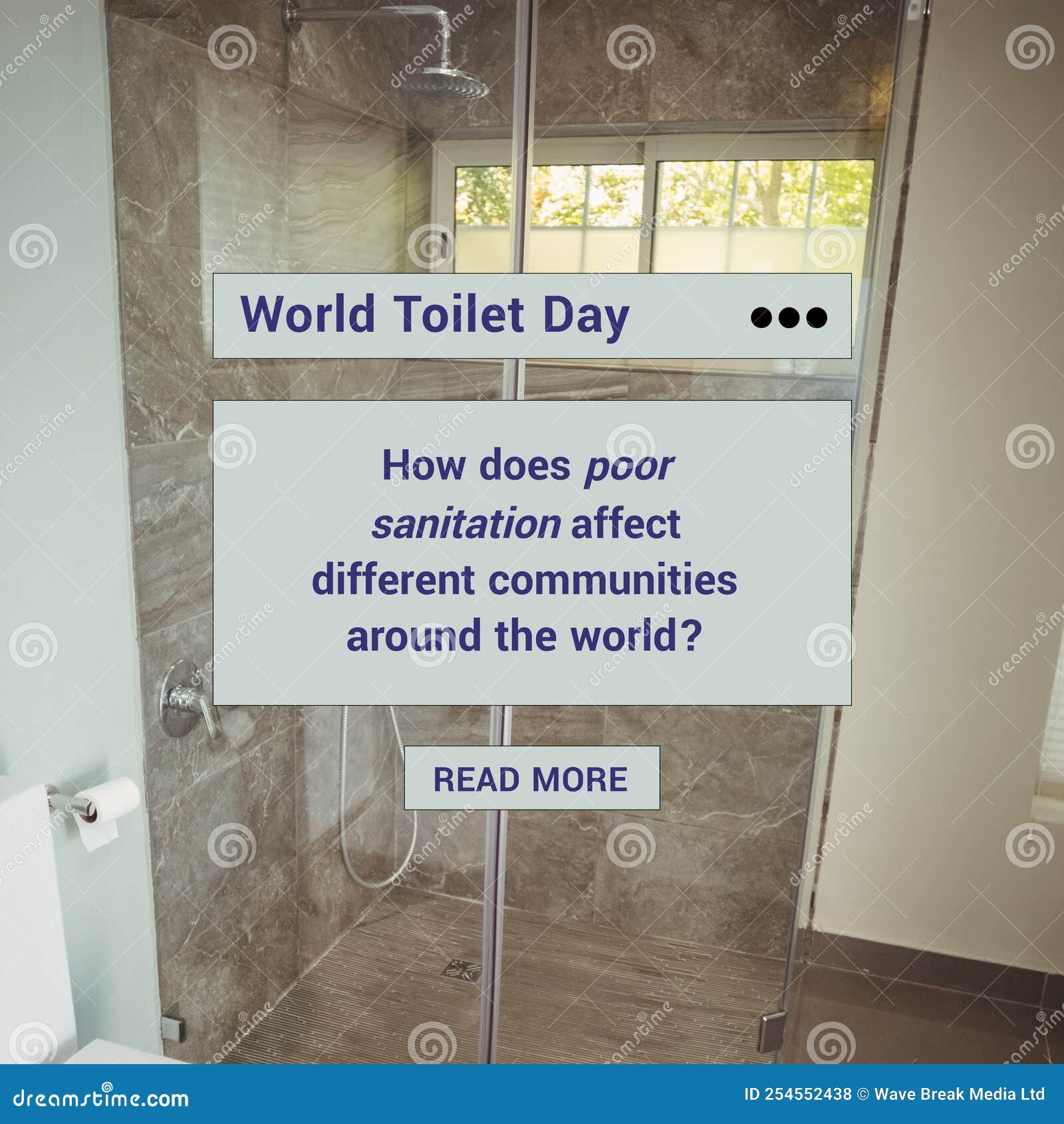 Digital Composite Image of World Toilet Day Text with Question in ... Digital Composite Image of World Toilet Day Text with Question in ...