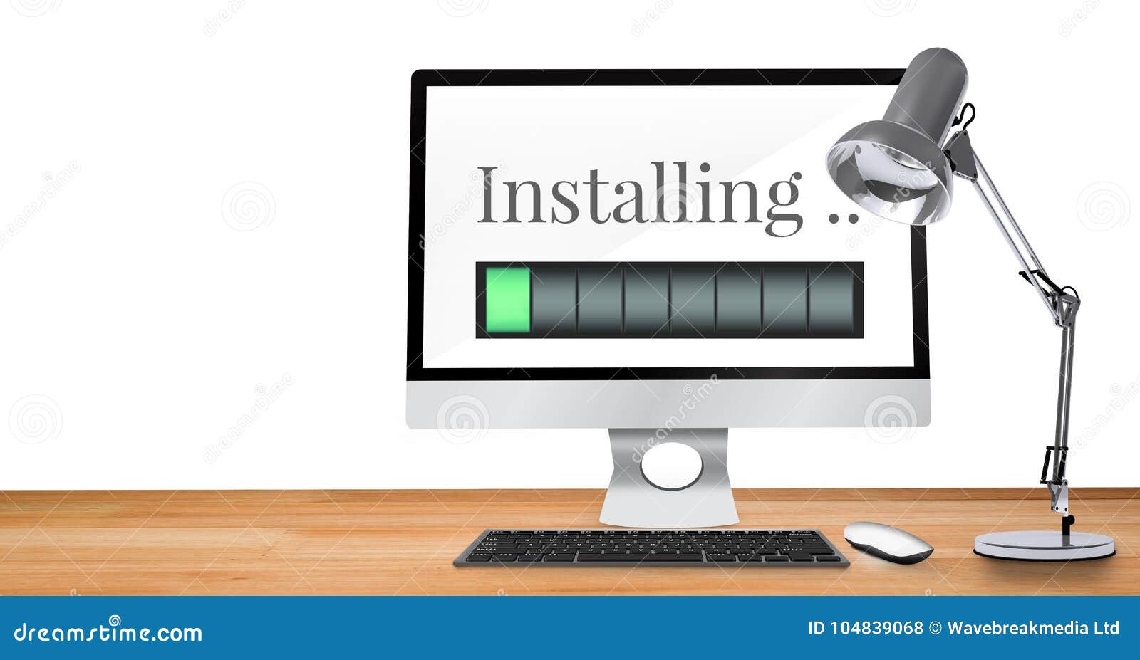 Installing Progress Status Power Bar on Computer Stock Illustration ...