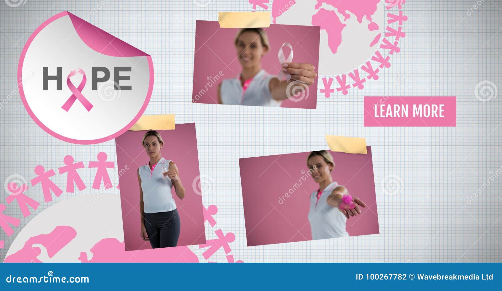 Learn More Button with Hope Text on Breast Cancer Awareness Photo ...