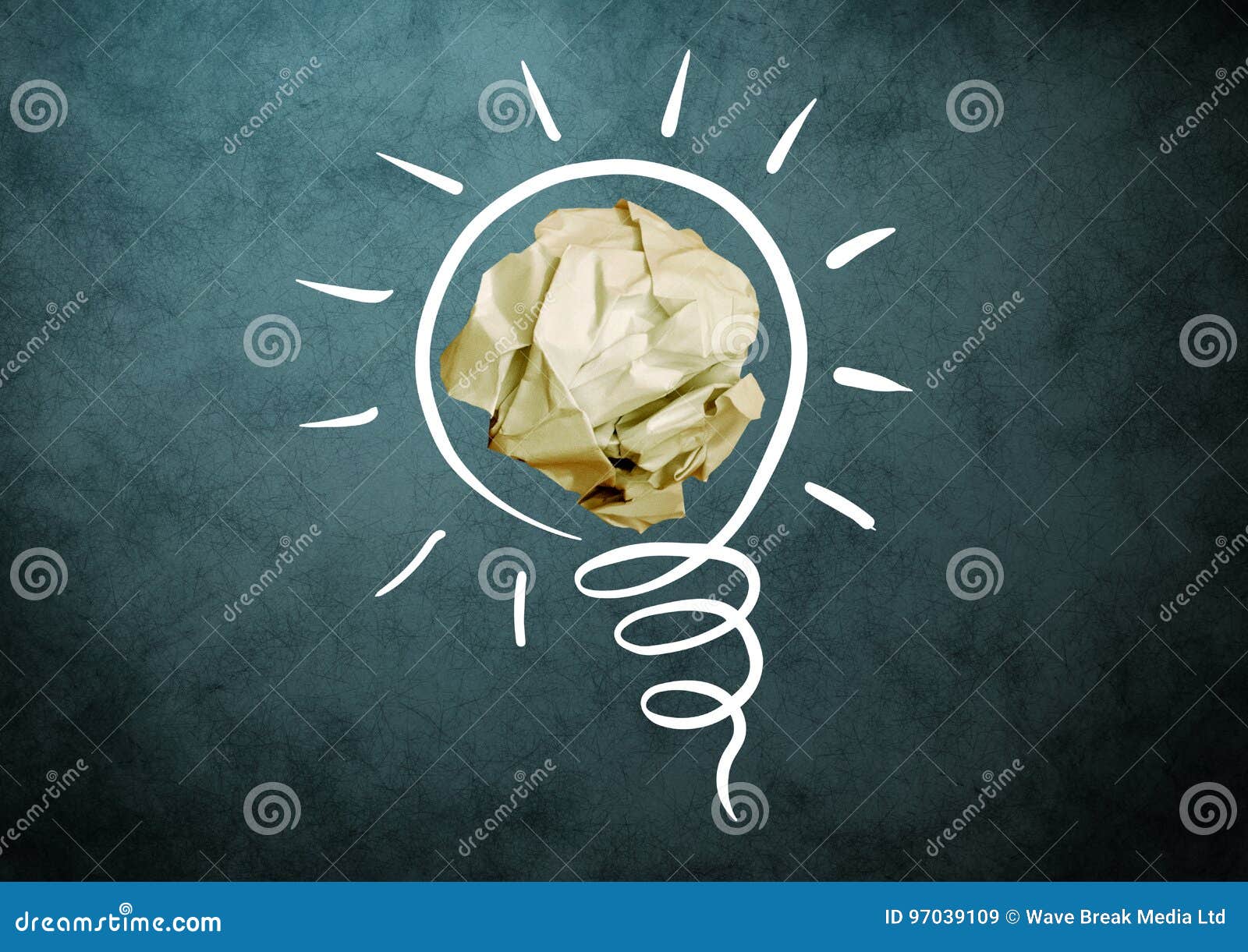 Light Bulb with Crumpled Paper Ball Stock Illustration - Illustration ... Light Bulb with Crumpled Paper Ball Stock Illustration - Illustration ...