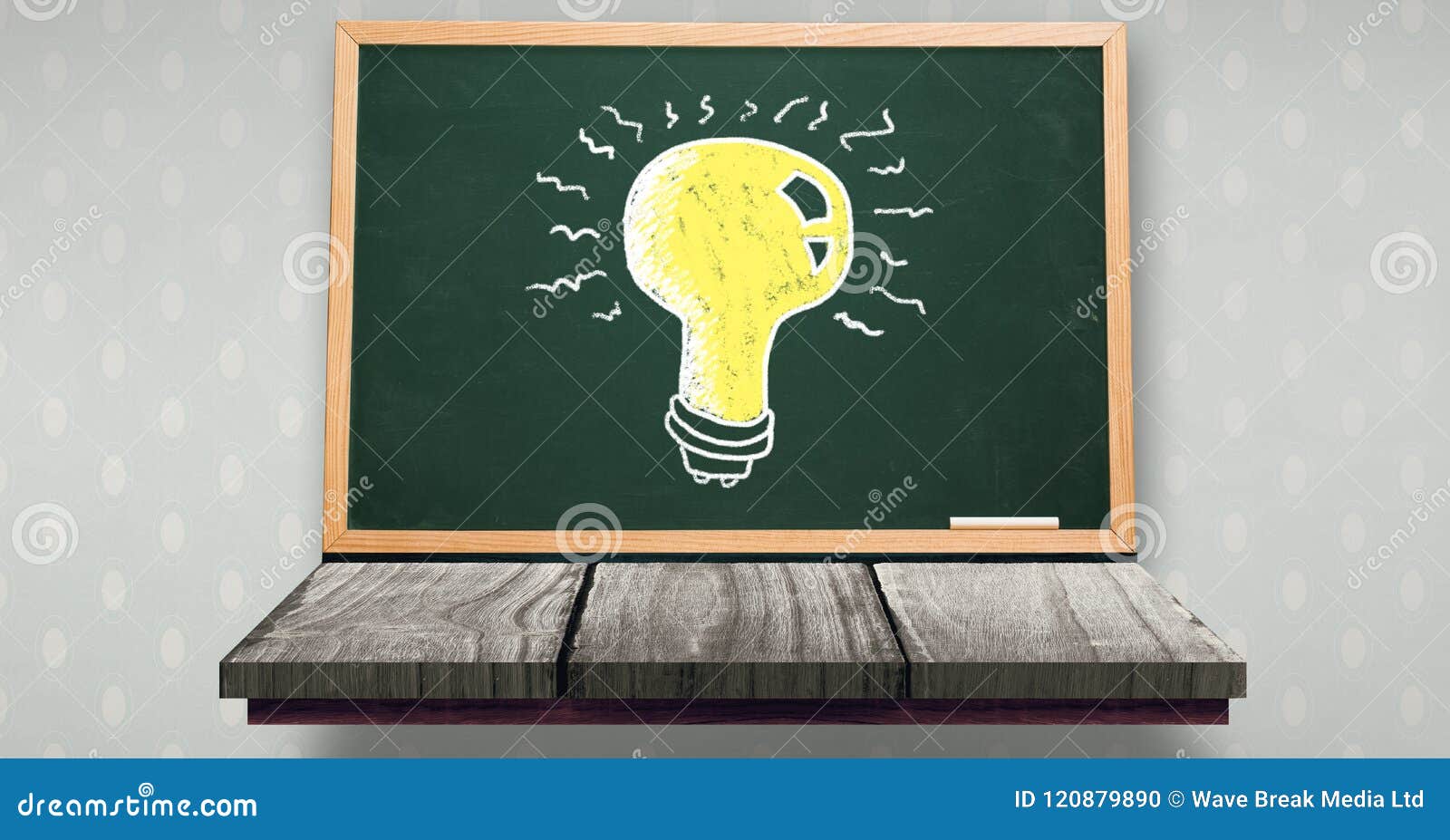 Light Bulb Idea Drawing on Blackboard for School Stock Photo - Image of ...
