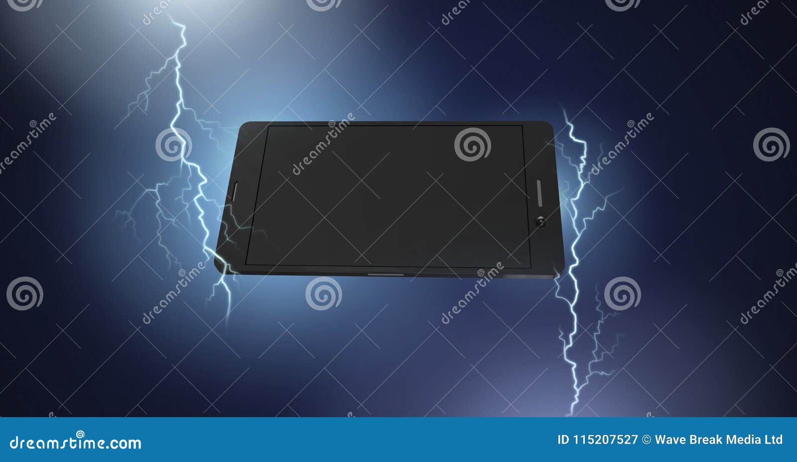 Lightning Strikes and Phone Stock Illustration - Illustration of screen ...