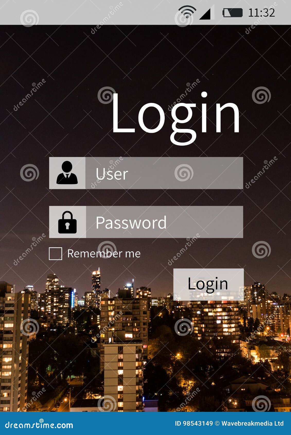 Login User and Password Screen Interface Stock Image - Image of ...