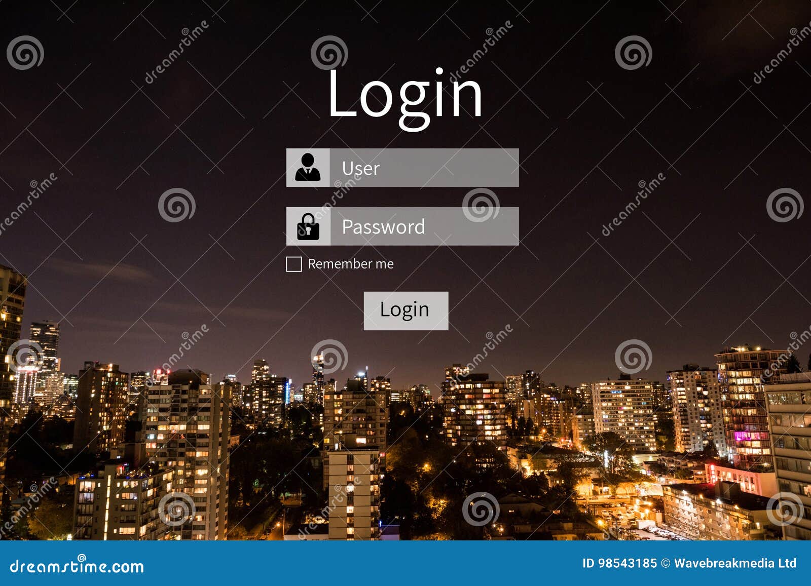 Login User and Password Screen Interface Stock Image - Image of female ...