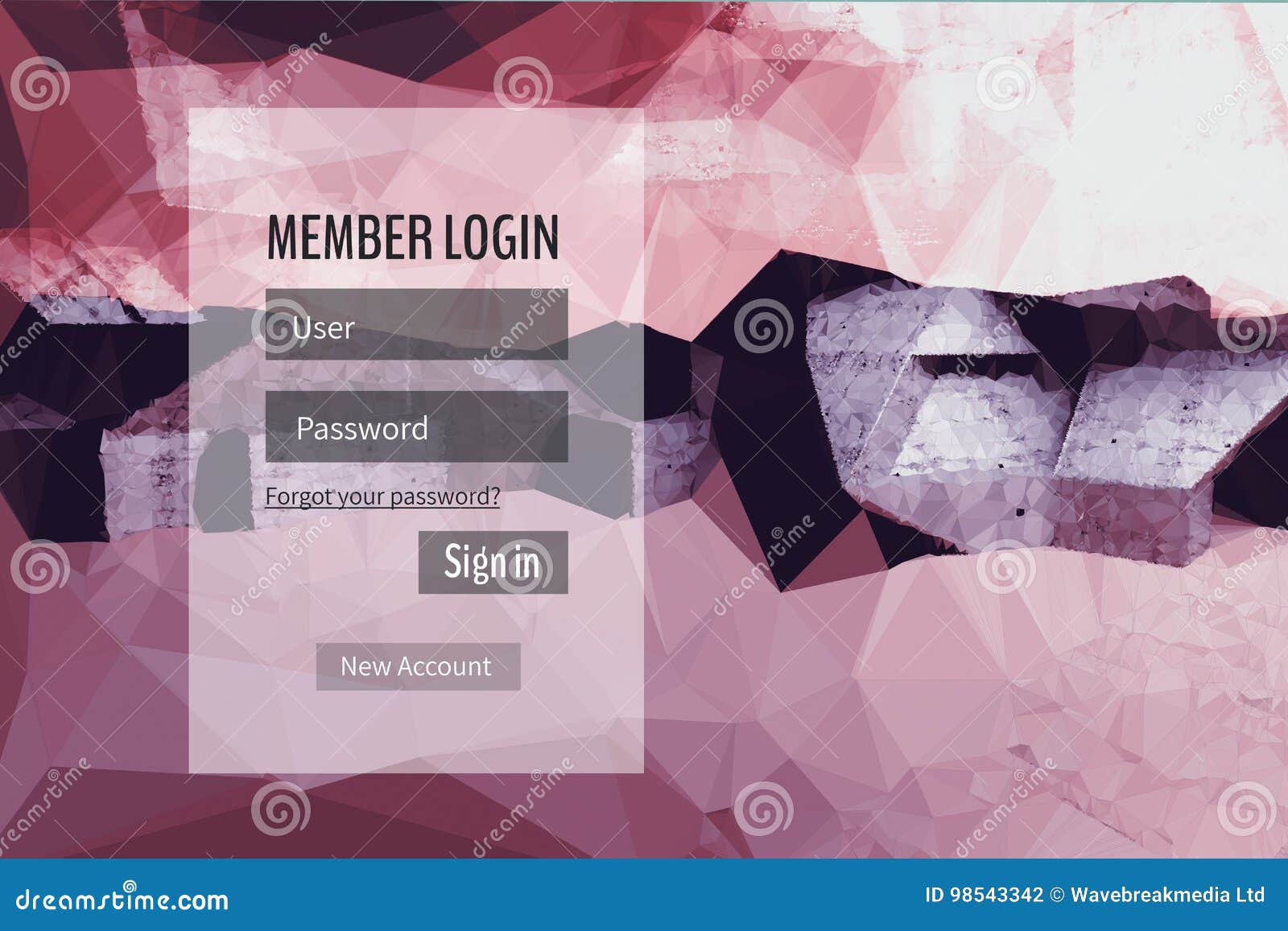 Login User and Password Screen Interface Stock Illustration ...