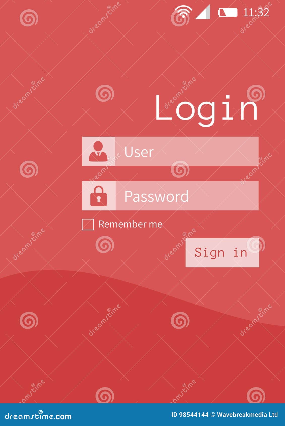 Login User and Password Screen Interface Stock Illustration ...