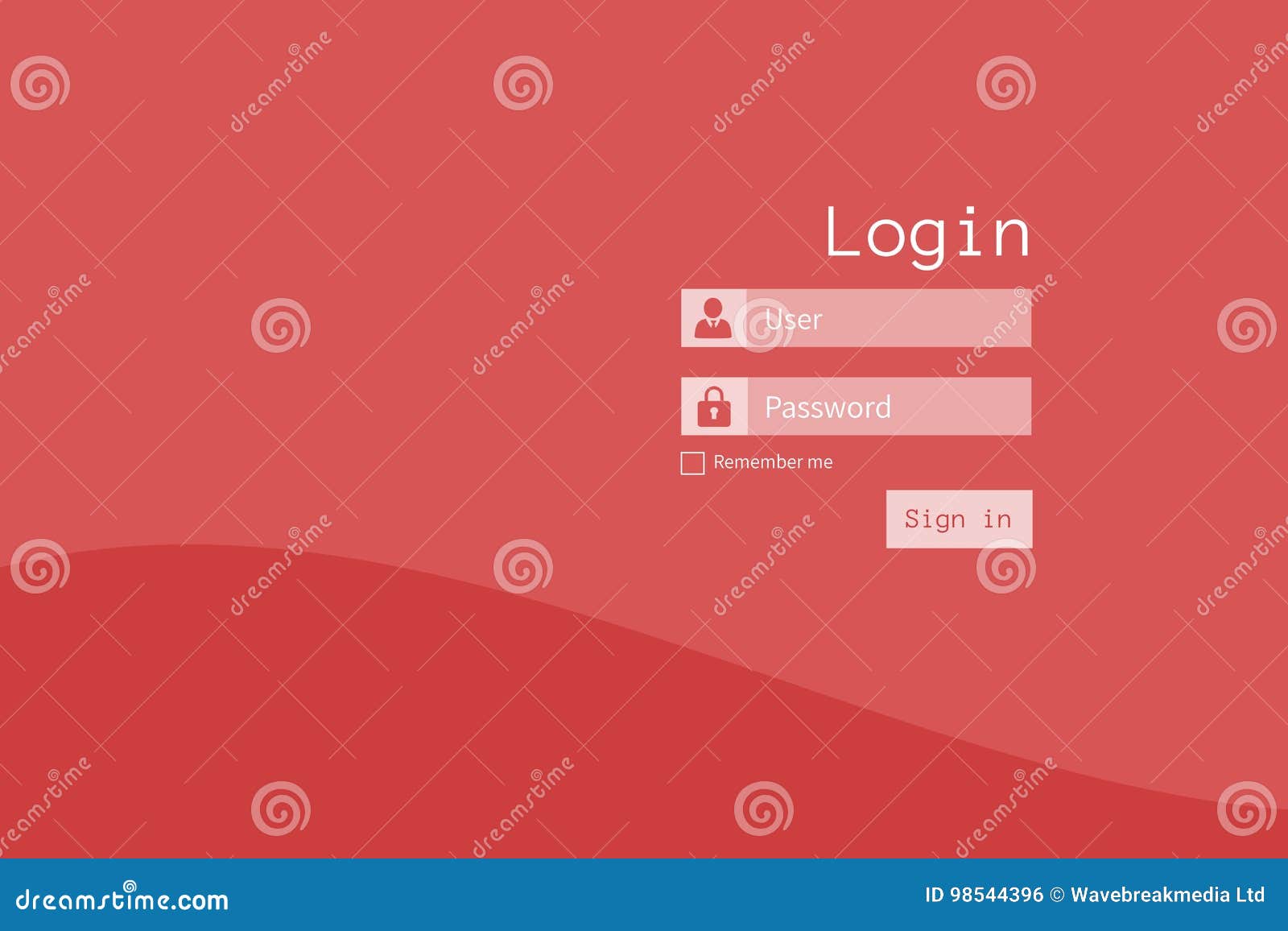 Login User and Password Screen Interface Stock Illustration ...