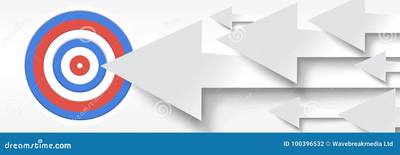 Long Arrows Pointing at Target Stock Illustration - Illustration of ...