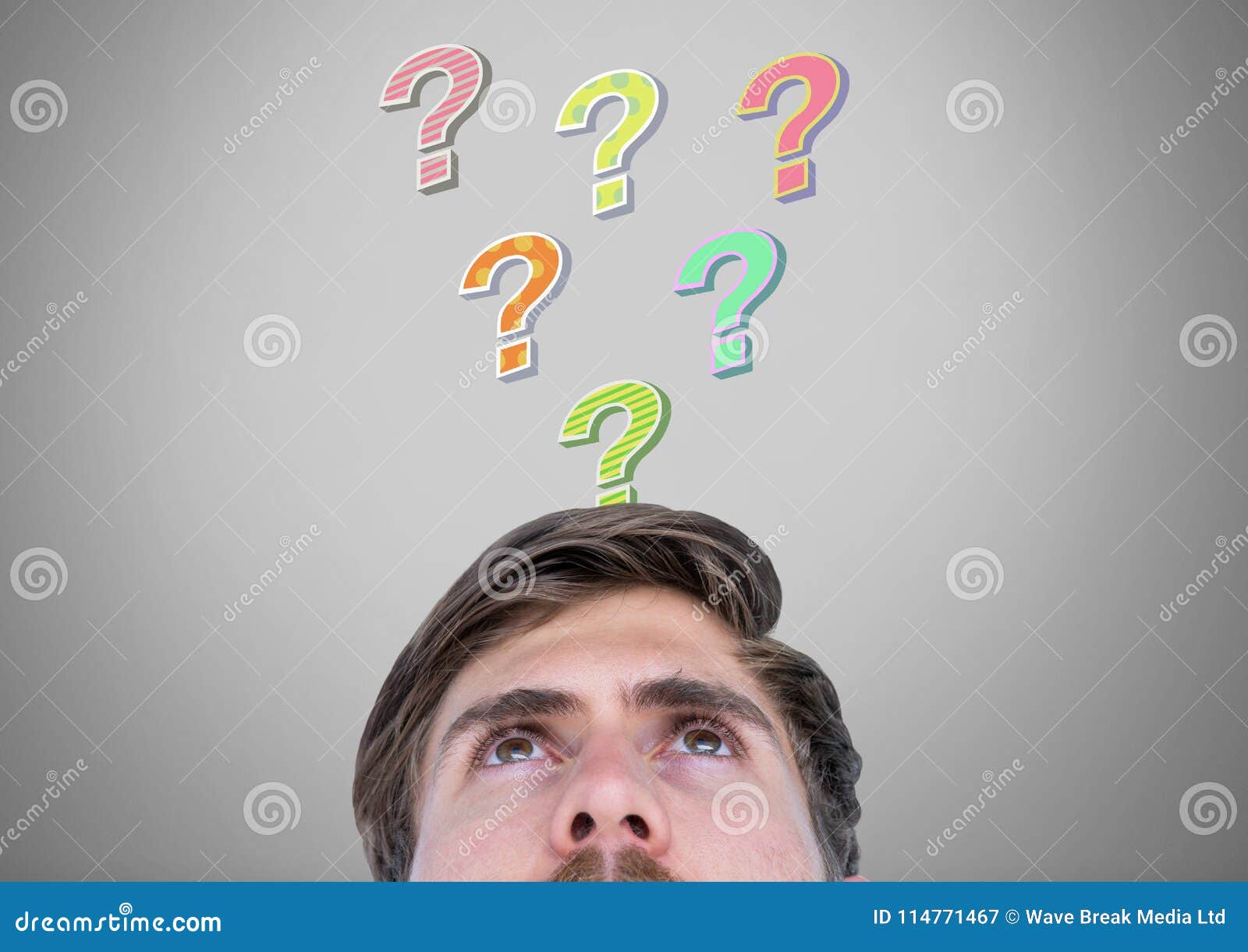 Kid Boy With Funky Question Mark Stock Image | CartoonDealer.com #114770653