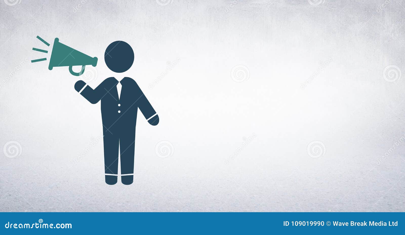 Man holding speaker icon stock illustration. Illustration of space ...