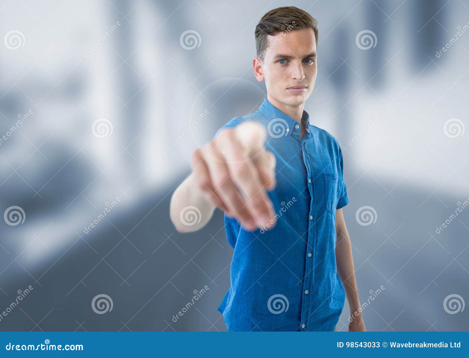 Man Interacting with the Air Stock Image - Image of invisible, brown ...