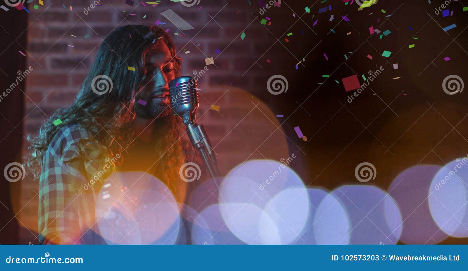 Man Singing at Concert with Transition Stock Image - Image of festival ...