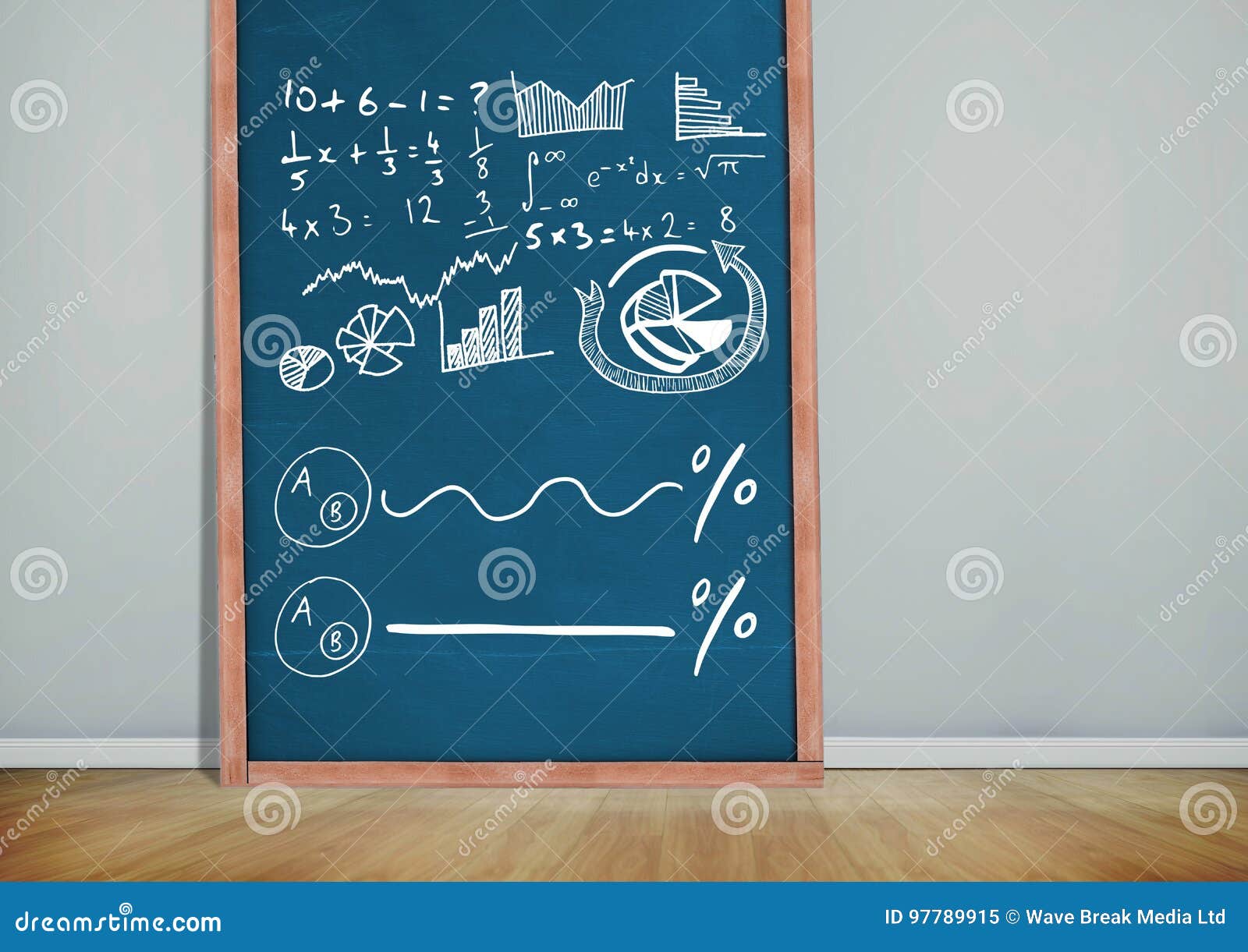 Math Diagrams on Blackboard Stock Image - Image of complicated ...