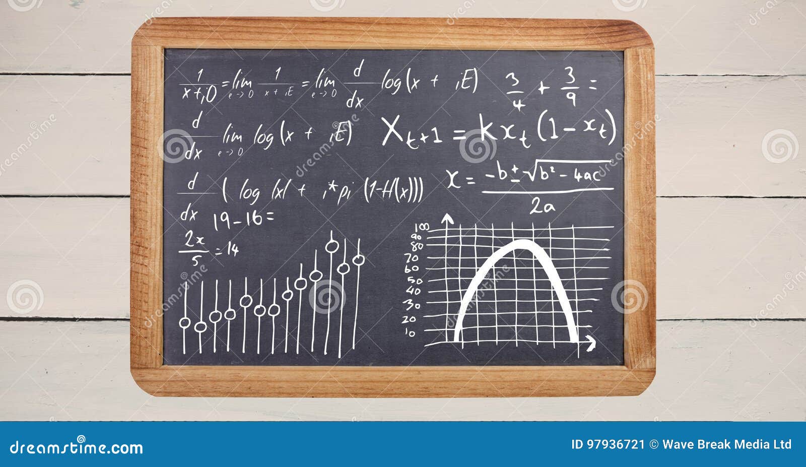 Math Equations on Blackboard Stock Illustration - Illustration of ...