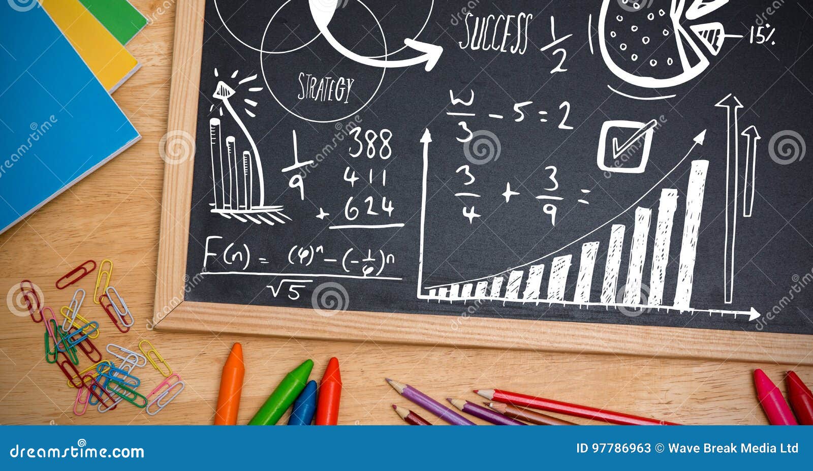 Math Strategy Success Text on Blackboard Stock Image - Image of physics ...