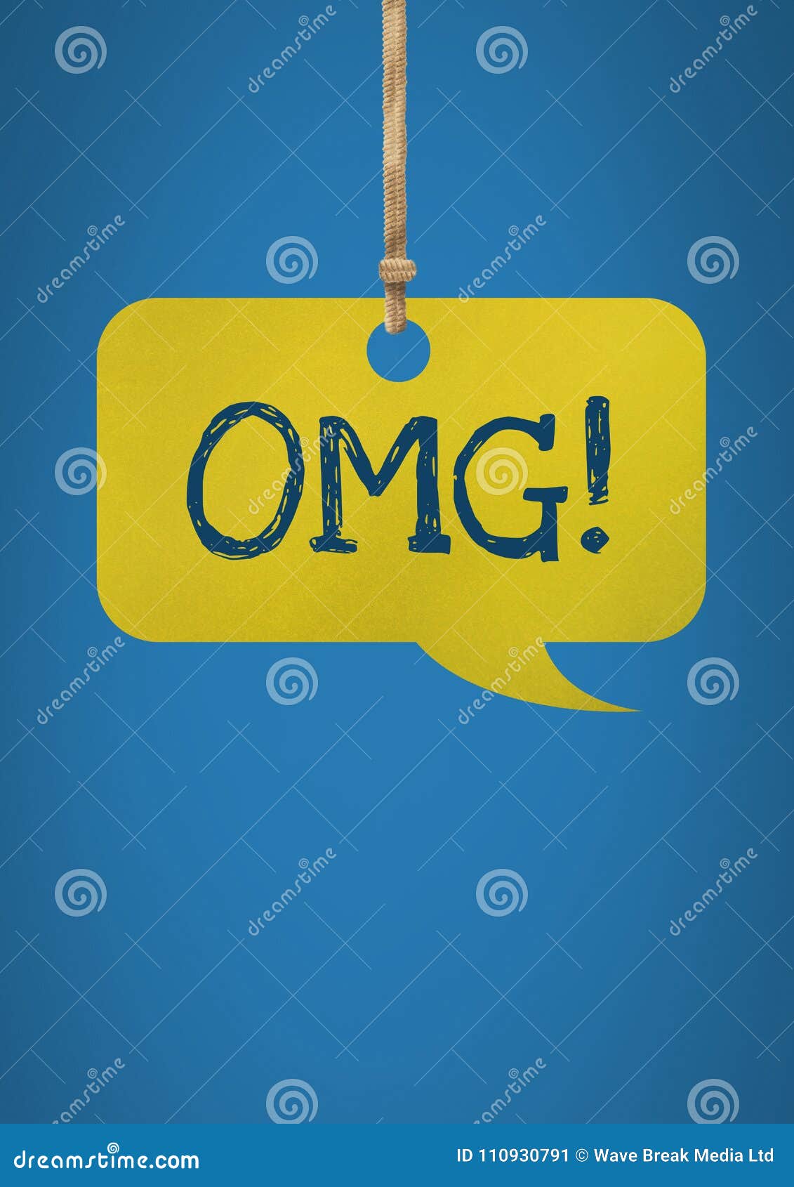 OMG Text on Hanging Paper Speech Bubble Stock Illustration ...