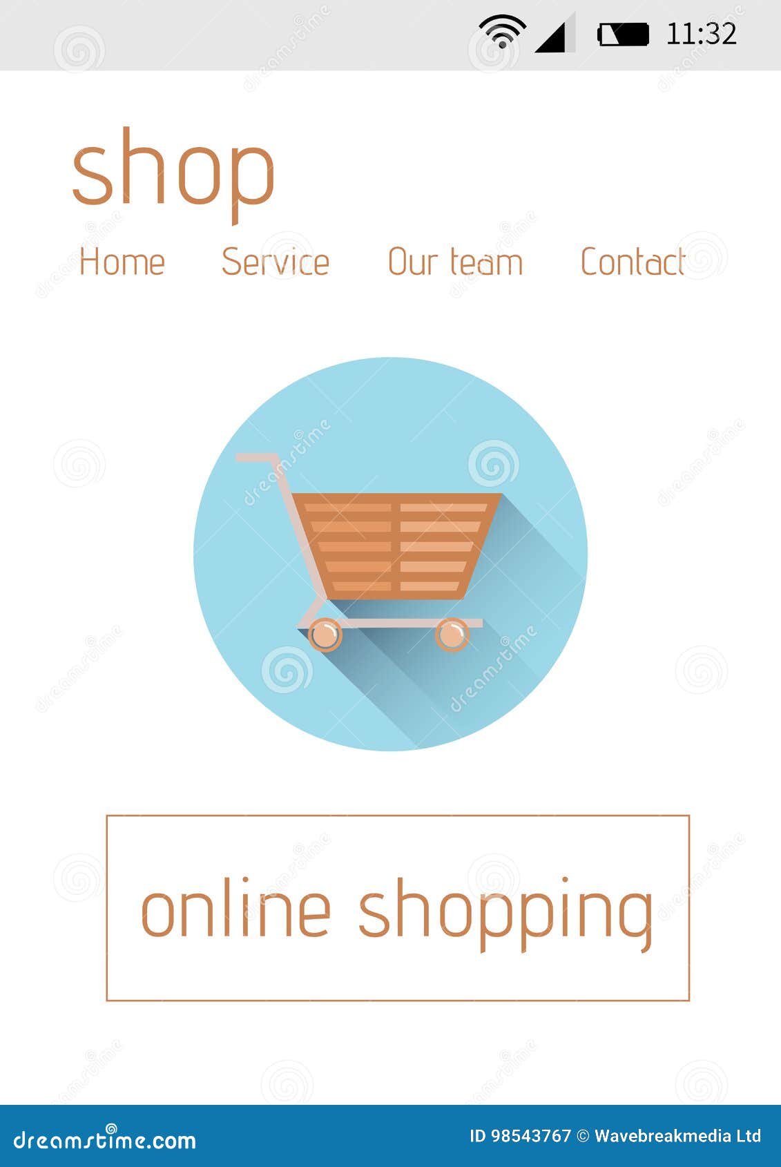 Online shopping interface stock illustration. Illustration of blue ...