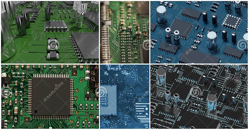 Pcb Collage, Computer Hardware Collage Stock Image - Image of ...