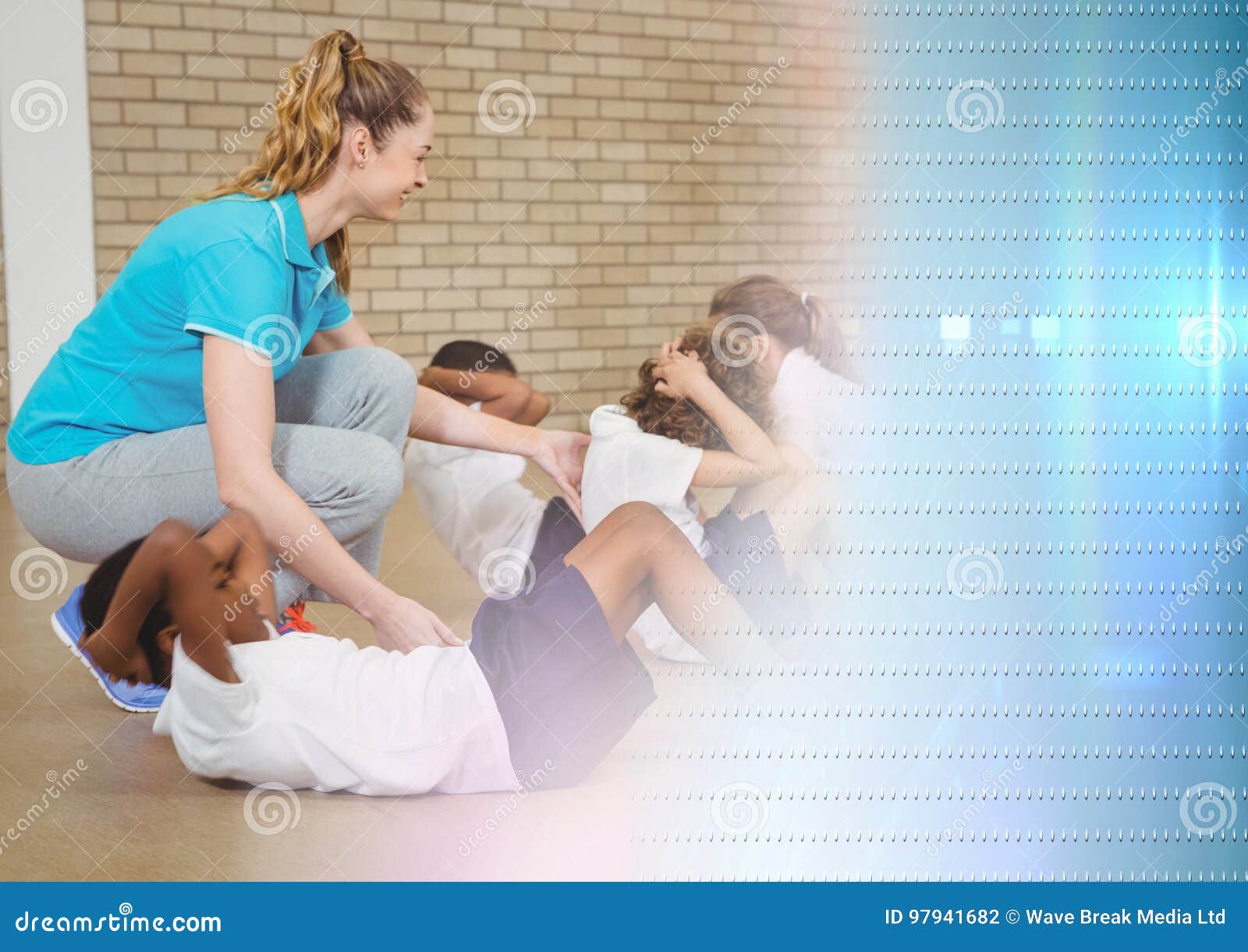 Physical Education Teacher with Class Stock Photo - Image of early ...