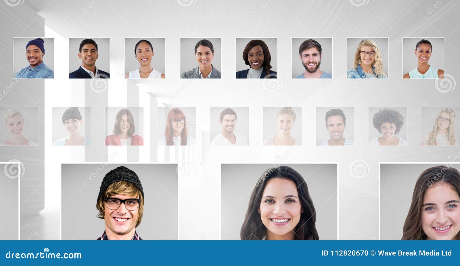 Portrait Profiles of Different People Stock Photo - Image of friendly ...