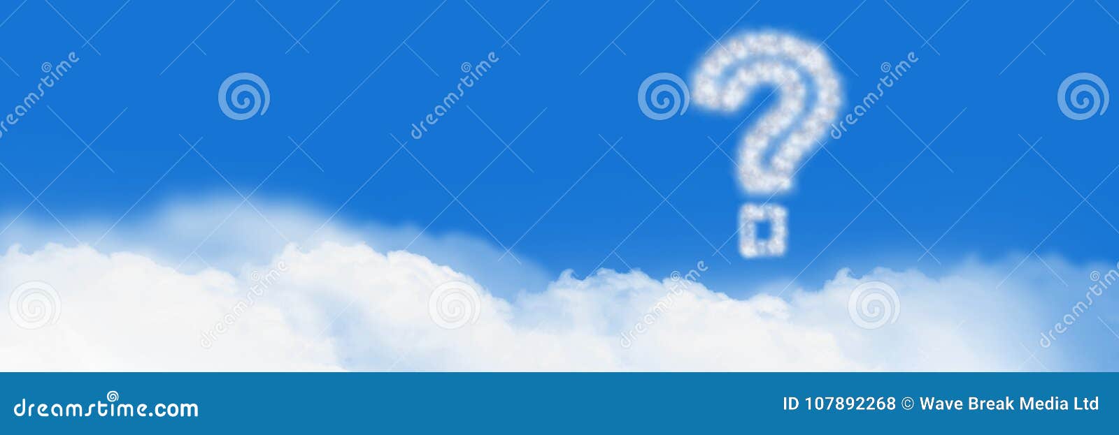 Question Mark Cloud Icon with Sky Stock Photo - Image of space, studio ...