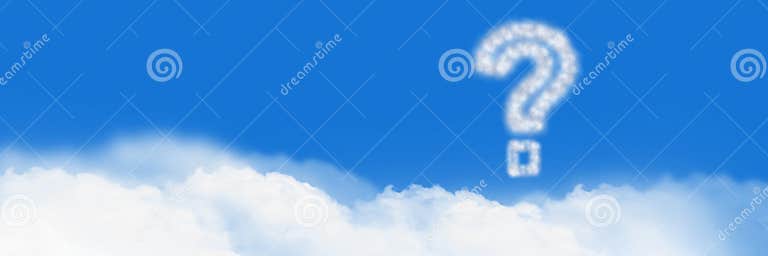 Question Mark Cloud Icon with Sky Stock Photo - Image of space, studio ...
