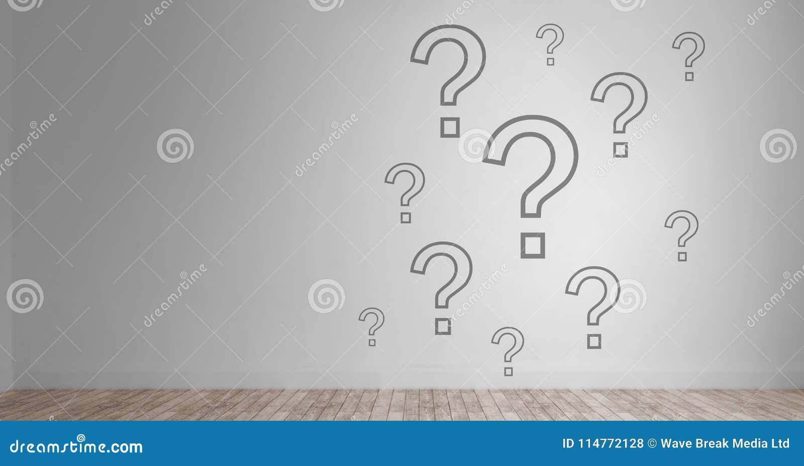 Question marks on wall stock illustration. Illustration of outline ...