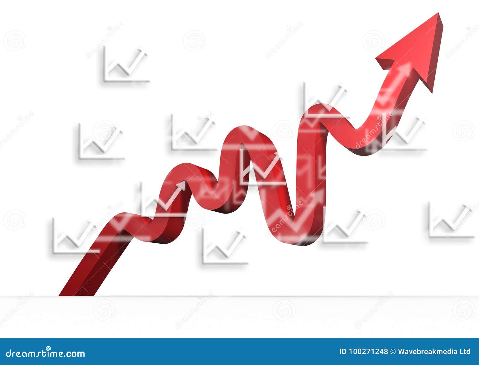 Red arrow with graphs stock illustration. Illustration of generated ...