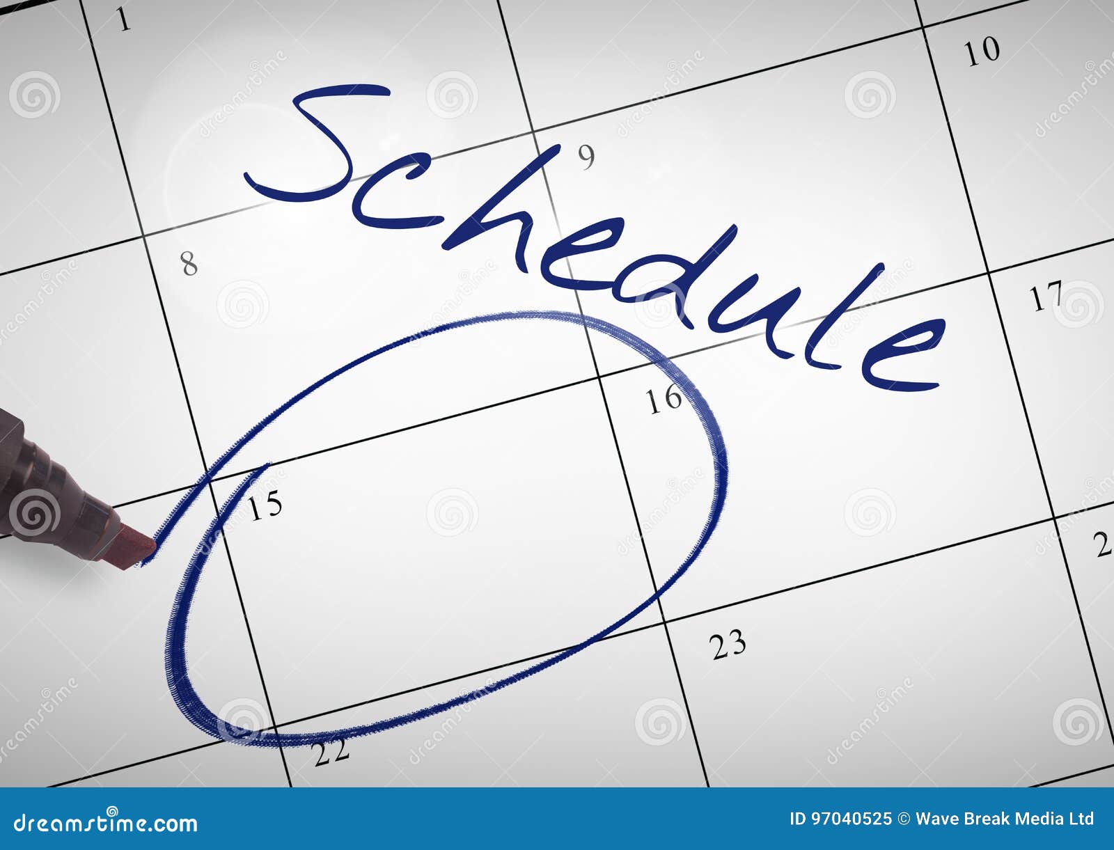 Schedule Text Written on Calendar with Marker Stock Image - Image of ...