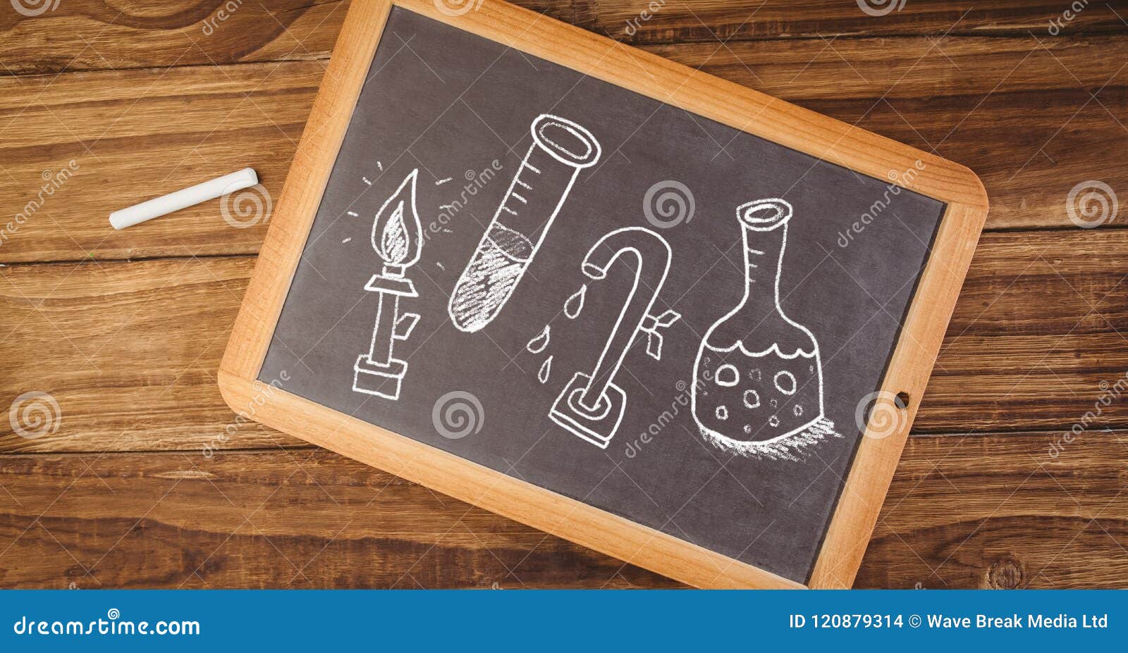 Science Education Drawing on Blackboard for School Stock Photo - Image ...