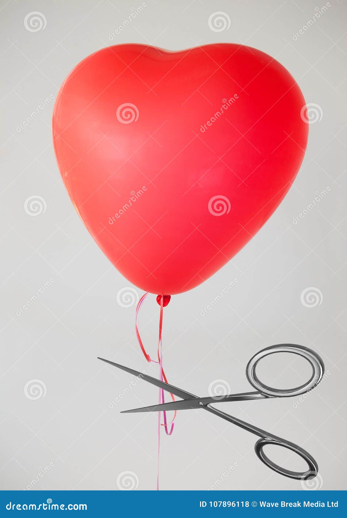 Scissors Cutting Heart Balloon String Stock Photo - Image of scissors ...