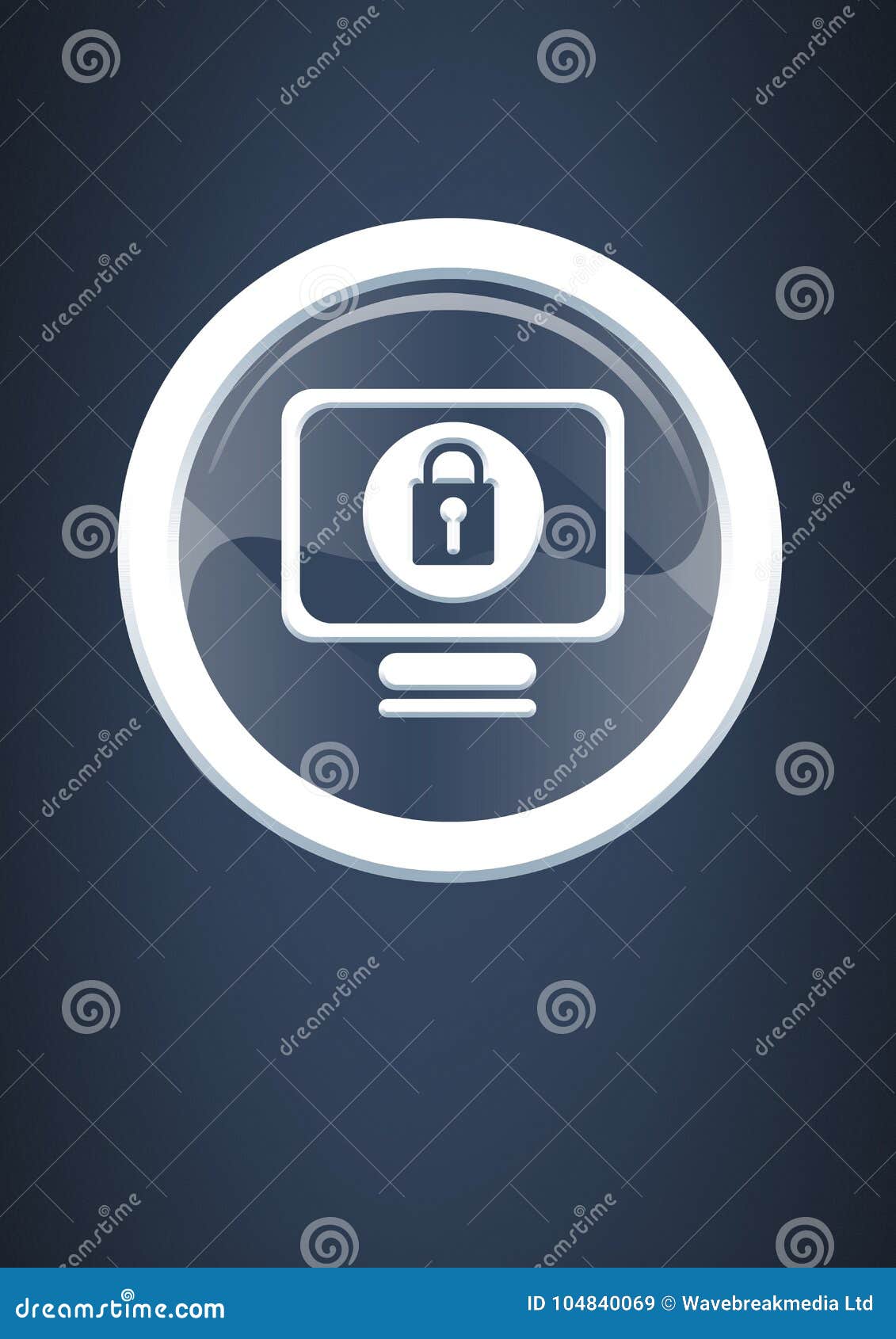 Security Lock Icon on Computer Stock Illustration - Illustration of ...