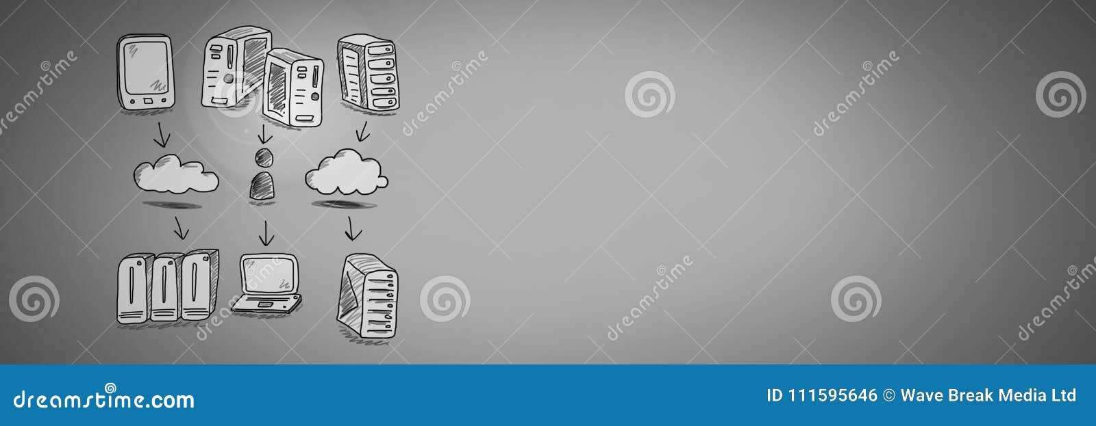 Servers Network Drawing Doodles Stock Illustration - Illustration of ...